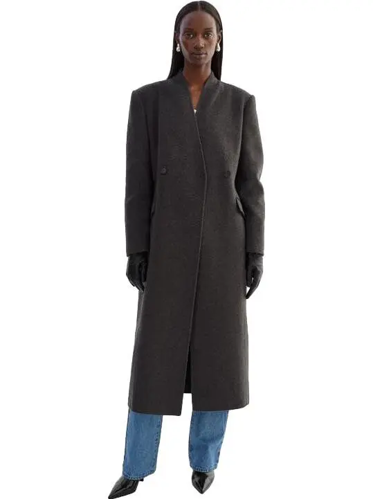 LAMARQUE Callie Double Face Wool Coat - Heather Charcoal