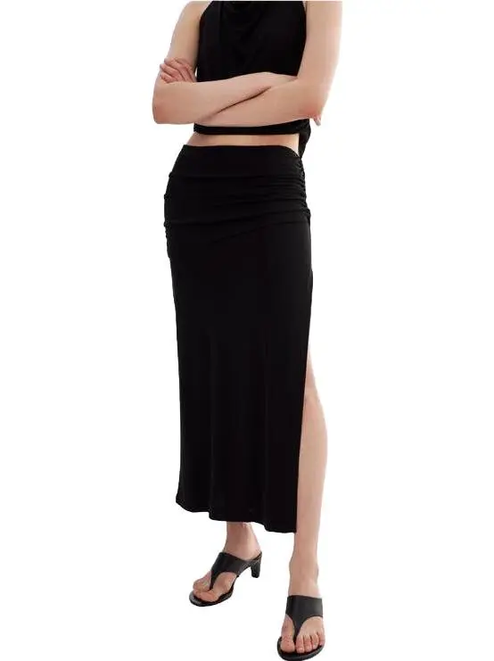 LAMARQUE Lilou Midi Knit Skirt - Black