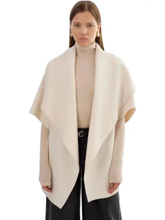 LAMARQUE Double Face Wool Coat - Whisper White