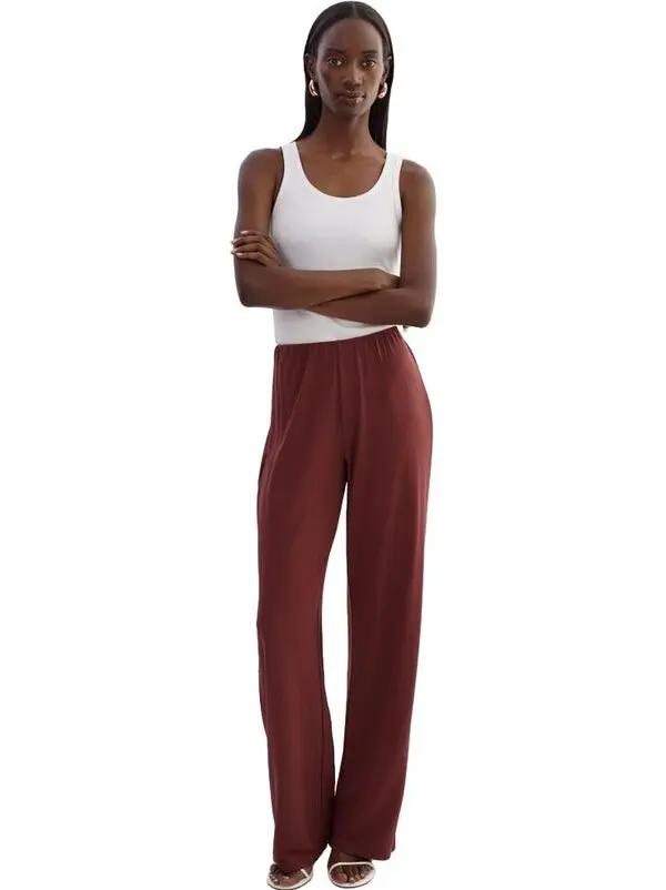LAMARQUE Gigi Knit Pants - Burgundy
