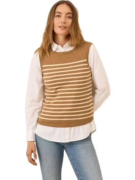 PACT Organic Classic Fine Knit Shell - Del Norte Stripe