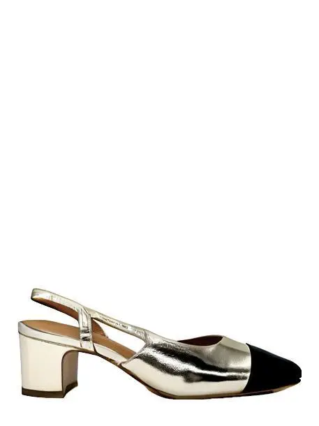 AMIE RAFA Paris Slingback Heels - Gold