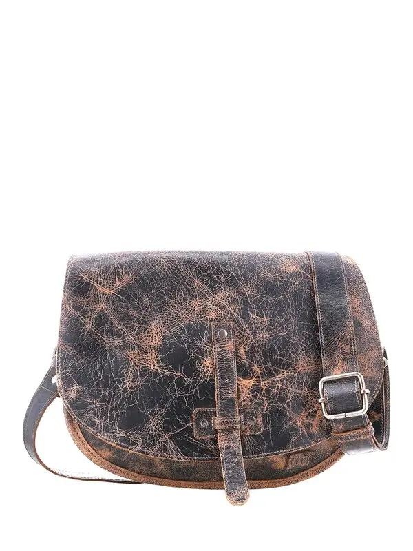 Bed Stu Sequoia Saddle Crossbody Bag - Black Lux