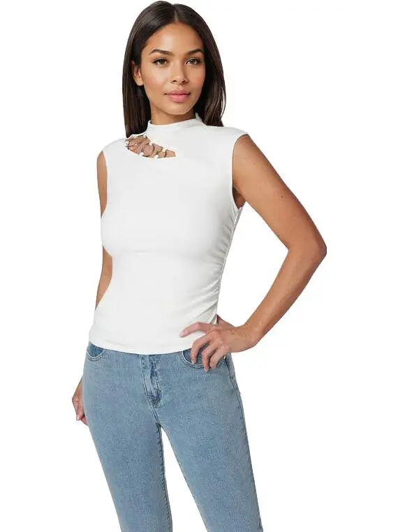 Bebe Asymmetrical Top With Metal Ring Insert - Pristine