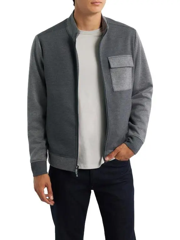 Robert Barakett Isaak Colorblock Knit Jacket - Charcoal