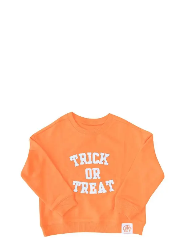 BITS & BOWS Halloween 'trick-or-treat' Sweatshirt - White/orange