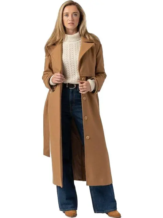SAINT + SOFIA Odette Wool Overcoat - Camel