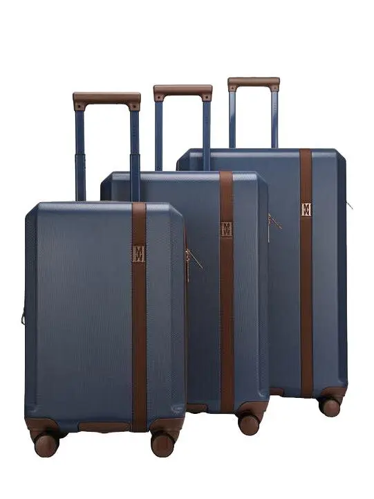 ELLE Luxe Journey 3-piece Expandable Spinner Luggage Set - Navy