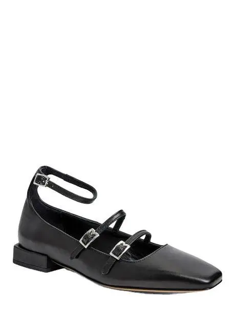 Bruno Magli Petra Ankle Strap Mary Jane Flat - Black