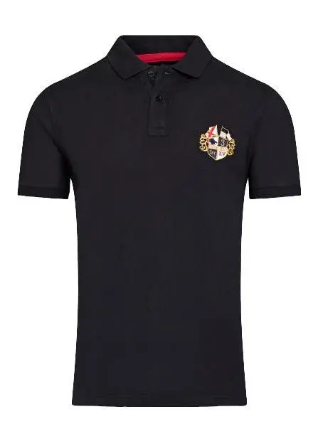 RAGING BULL Crest Polo - Black
