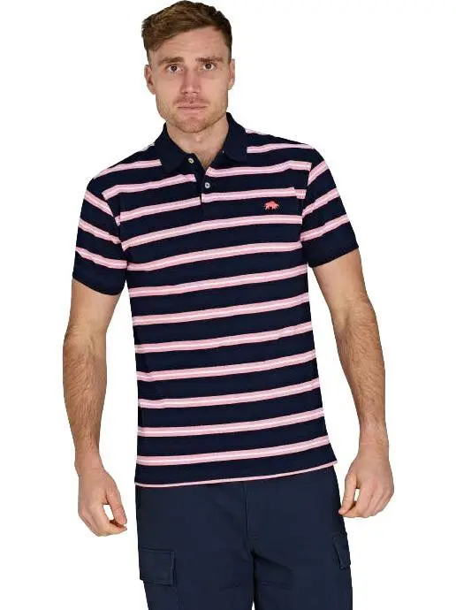 RAGING BULL Trio Stripe Polo - Navy