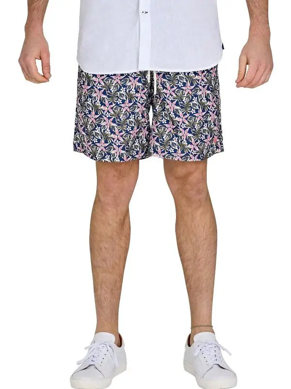 RAGING BULL Printed Swim Short - Denim Blue