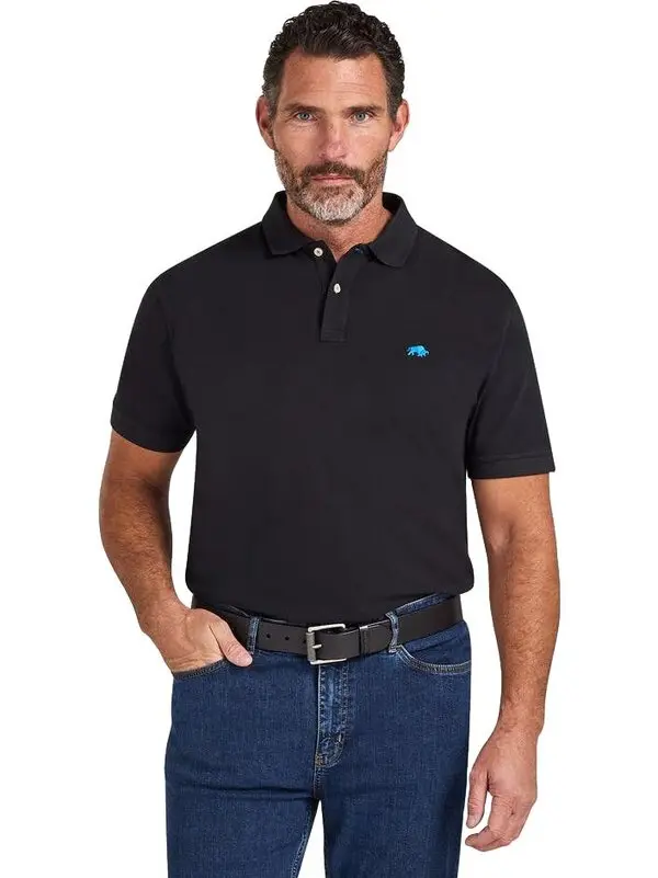 RAGING BULL 100% Cotton Polo Shirt - Black