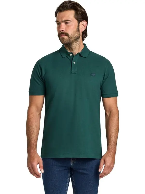 RAGING BULL 100% Cotton Polo Shirt - Forest