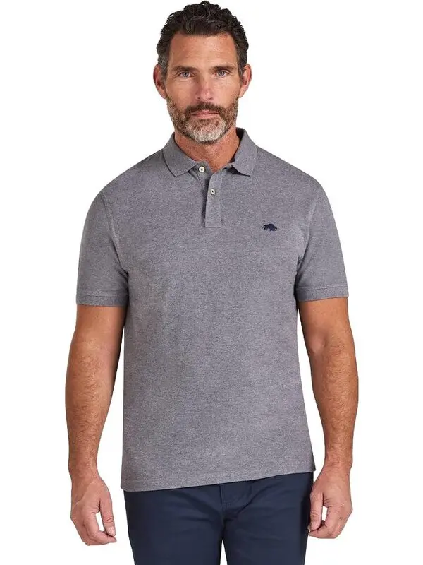RAGING BULL 100% Cotton Polo Shirt - Grey Marl