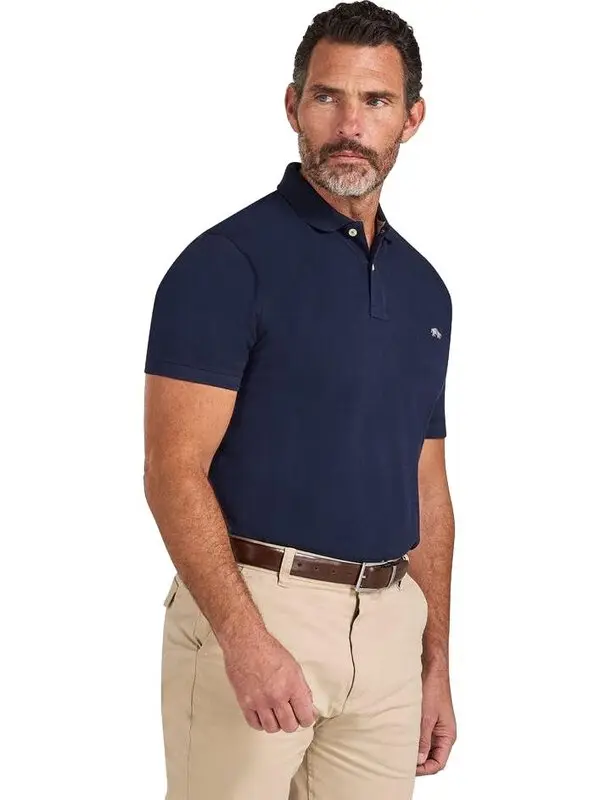 RAGING BULL 100% Cotton Polo Shirt - Navy