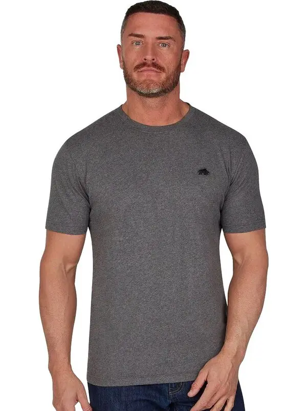 RAGING BULL Classic Crew Neck Logo T-shirt - Charcoal