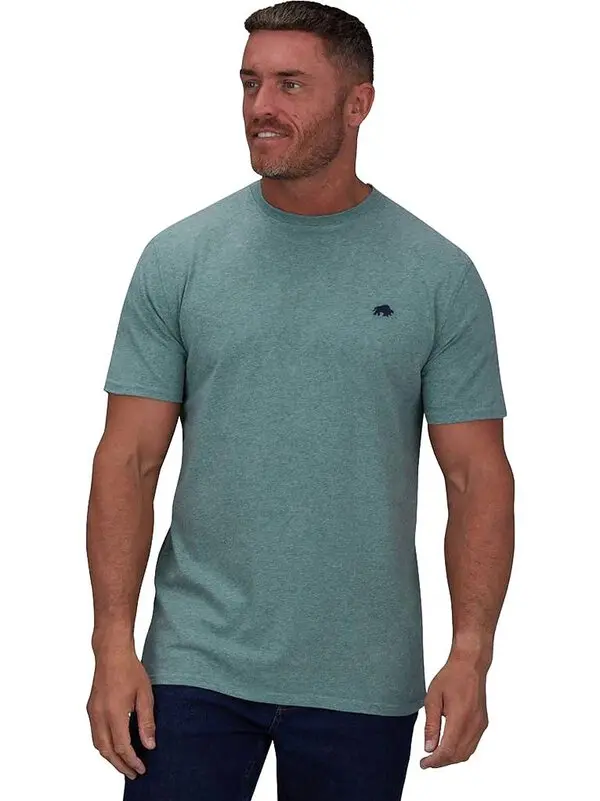 RAGING BULL 100% Cotton T-shirt - Green Marl
