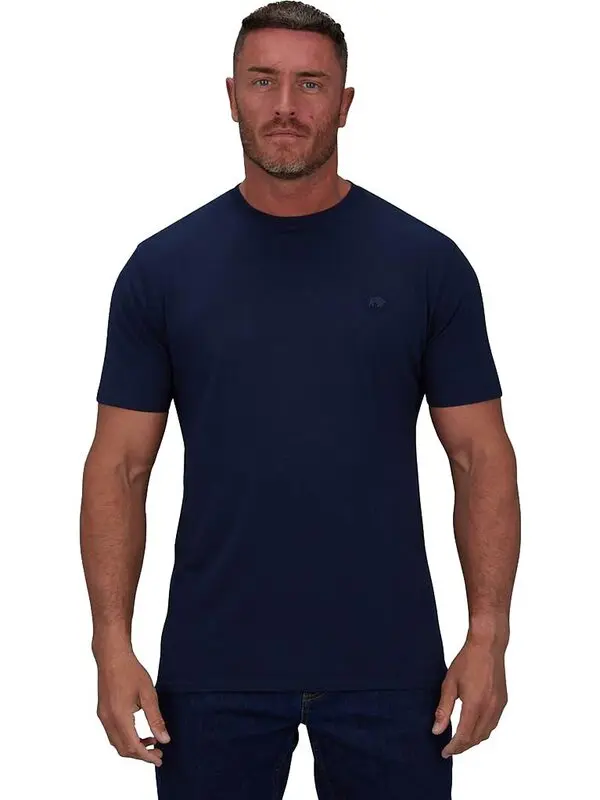 RAGING BULL Classic Crew Neck Logo T-shirt - Navy