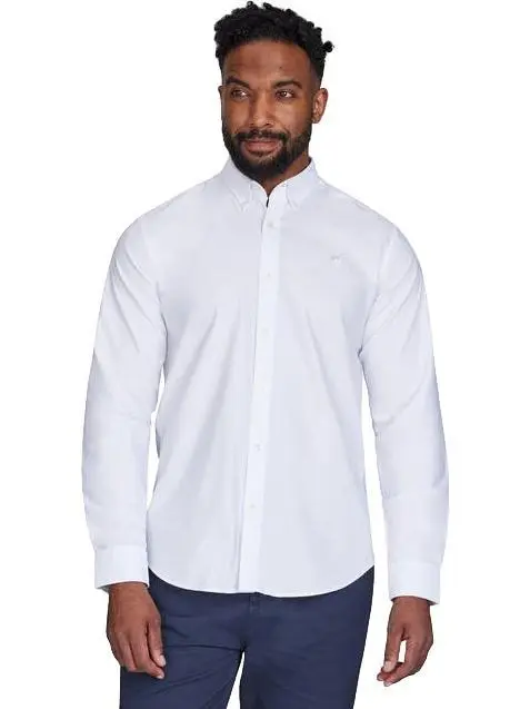 RAGING BULL Long Sleeve Oxford Shirt - White