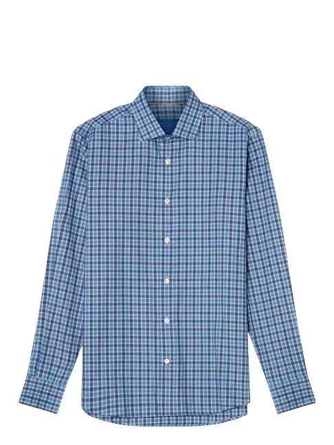 Robert Talbott Reynolds Ultra Light Weight Brushed Multi Check Shirt - Blue Multi