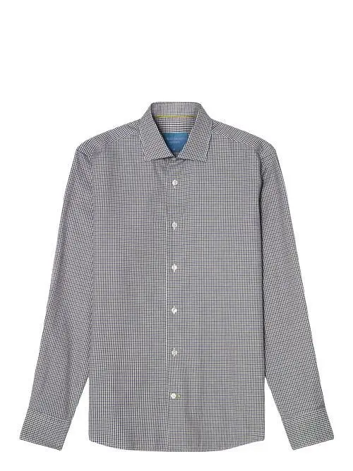 Robert Talbott Reynolds Ultra Light Weight Brushed Check Shirt - Olive Multi