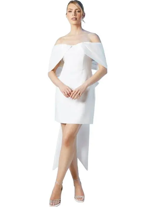 Coast Statement Bardot Mini Bridal Dress - Ivory