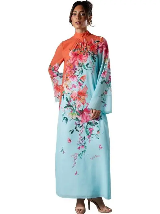 Coast Printed Tie Back Column Maxi Dress - Multi