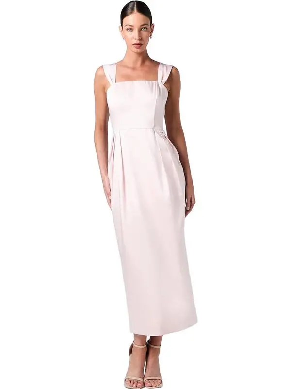 Coast Corset Column Midi Bridesmaids Dress - Blush