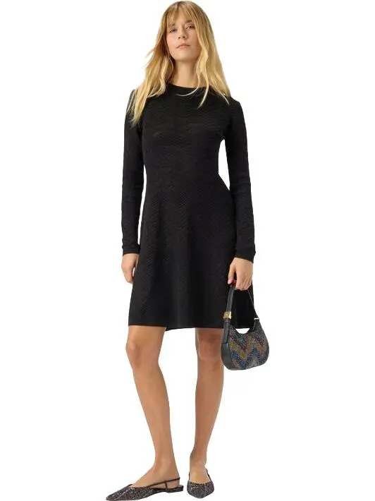 Missoni Chevron Knit Long Sleeve Mini Dress - Black