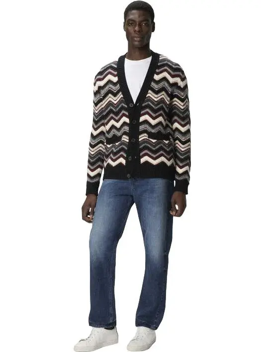 Missoni Wool And Alpaca Blend Cardigan - Grey & Burgundy