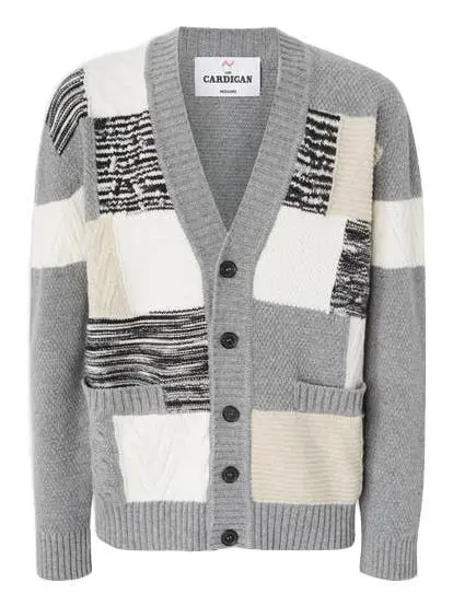 Missoni Flame And Zigzag Wool Cardigan - Beige & Grey