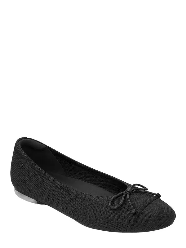 Vivaia Tiana Almond-toe Bow Flats - Black