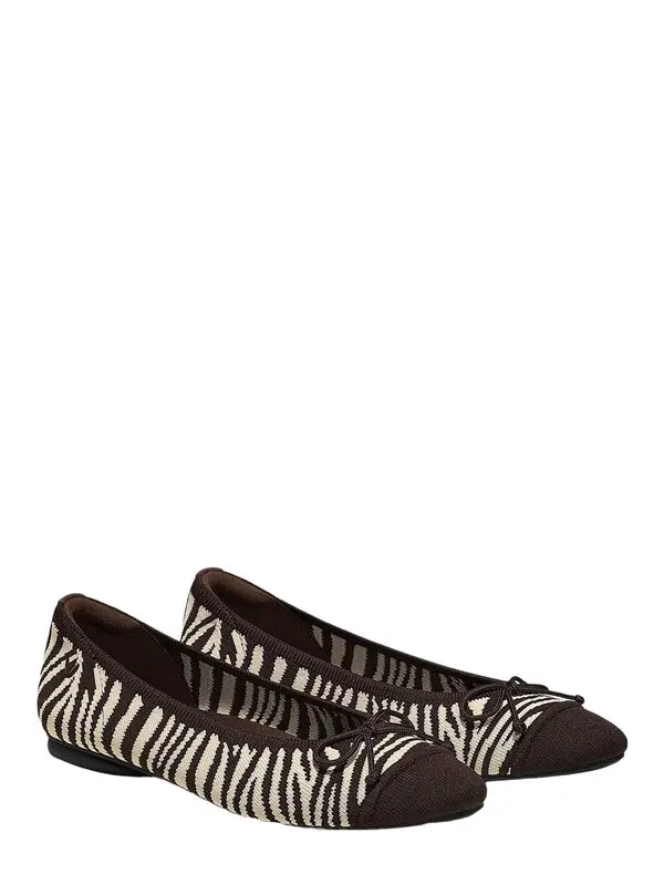 Vivaia Almond-toe Bow Flat - Chocolate Zebra