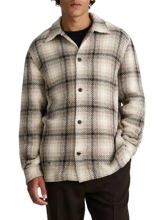 Madewell Twill Shirt Jacket - Heavy Twill Plaid Grey/ivory