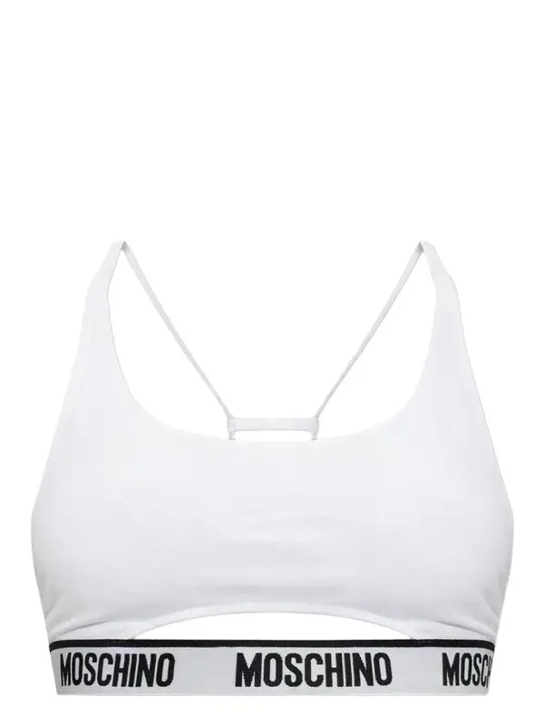 Moschino Cut-out Logo Band Top - White