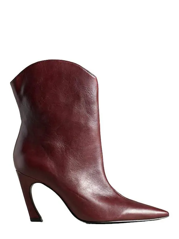 Schutz Maryann Curve Pointed-toe Booties - Vino