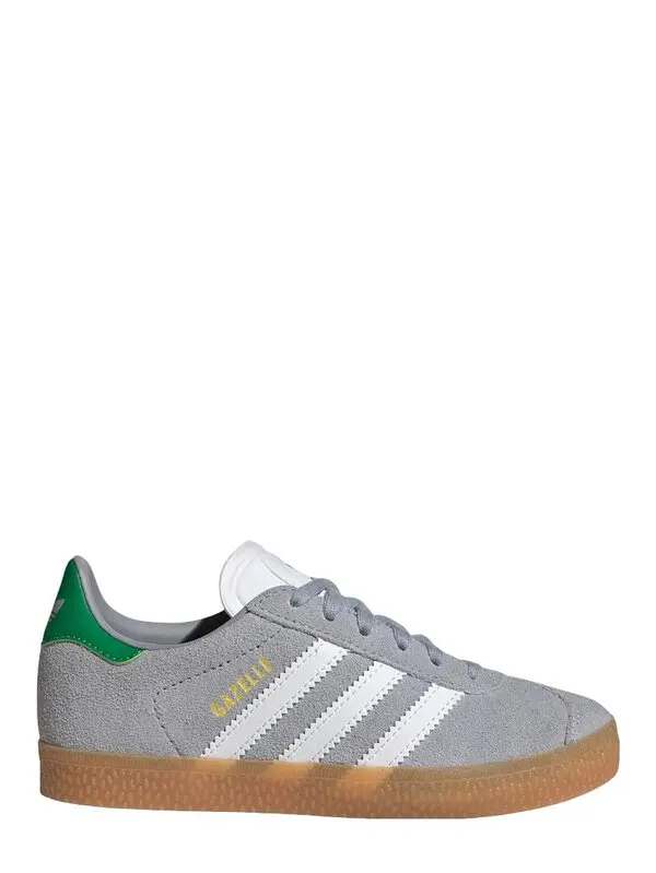 Adidas Gazelle Lace Up Sneakers - Halo Silver/cloud White/green