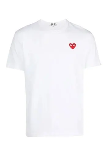 Play Comme Des Garcon P1t108 Play Red Heart T-shirt - White