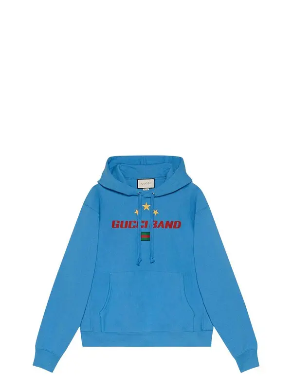 Gucci Band Print Hoodie - Blue