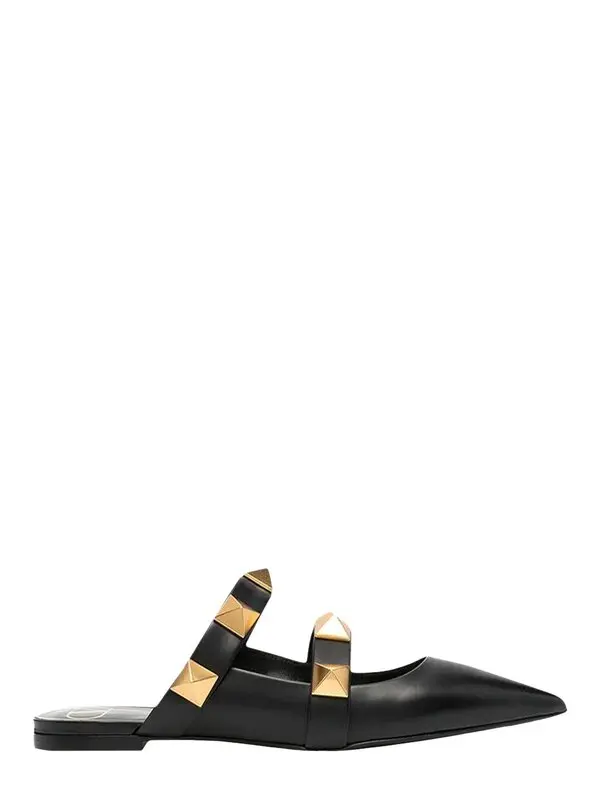 Valentino Garavani Roman Stud Pointed Toe Mule - Black