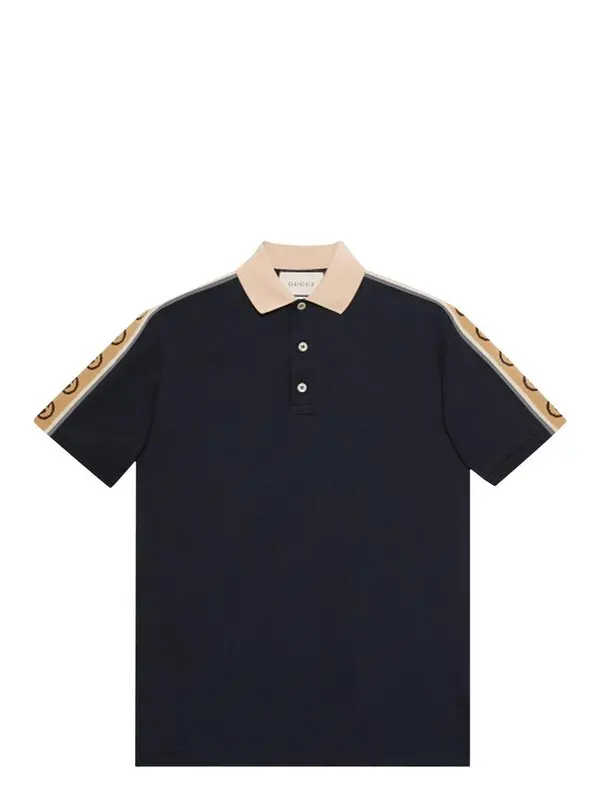 Gucci Polo With Stripe - Black
