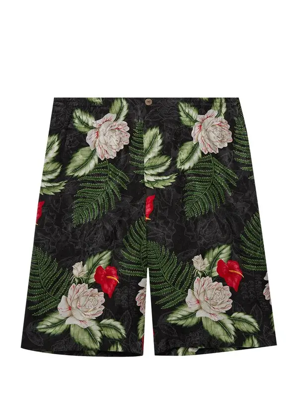 Gucci Hawaian Print Viscose Shorts - Black