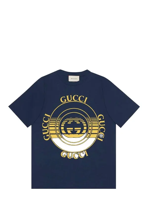 Gucci Oversized T-shirt With Disk Print - Blue