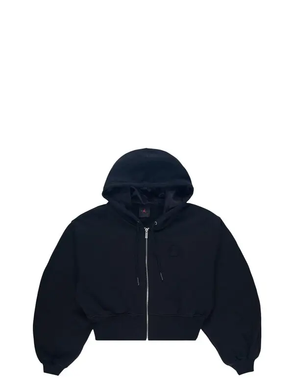 JORDAN Zip-up Mod Crop Hoodie - Black