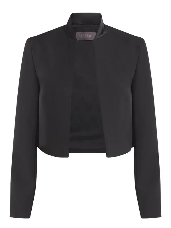 Max Mara Cropped Stretch-sable Jacket - Black