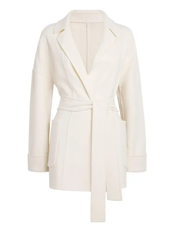 Eleventy Wool Reversible Wrap Coat - White