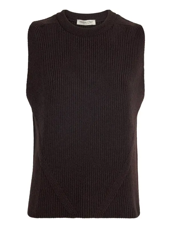 Johnstons Of Elgin Cashmere-blend Knitted Tank Top - Brown