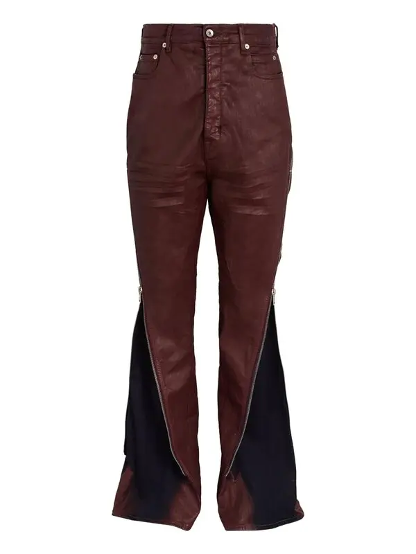 Rick Owens Waxed Bolan Banana Jeans - Red