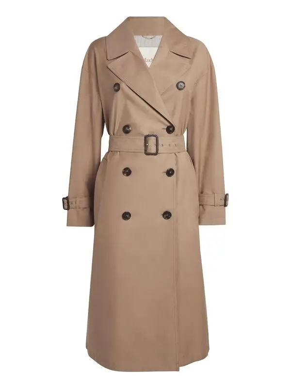 Max Mara Water-repellent Cotton Twill Trench Coat - Beige
